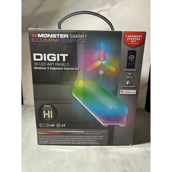 Monster | Accents | Monster Digit 3 Panel Led 3d Art Smart Modular ...